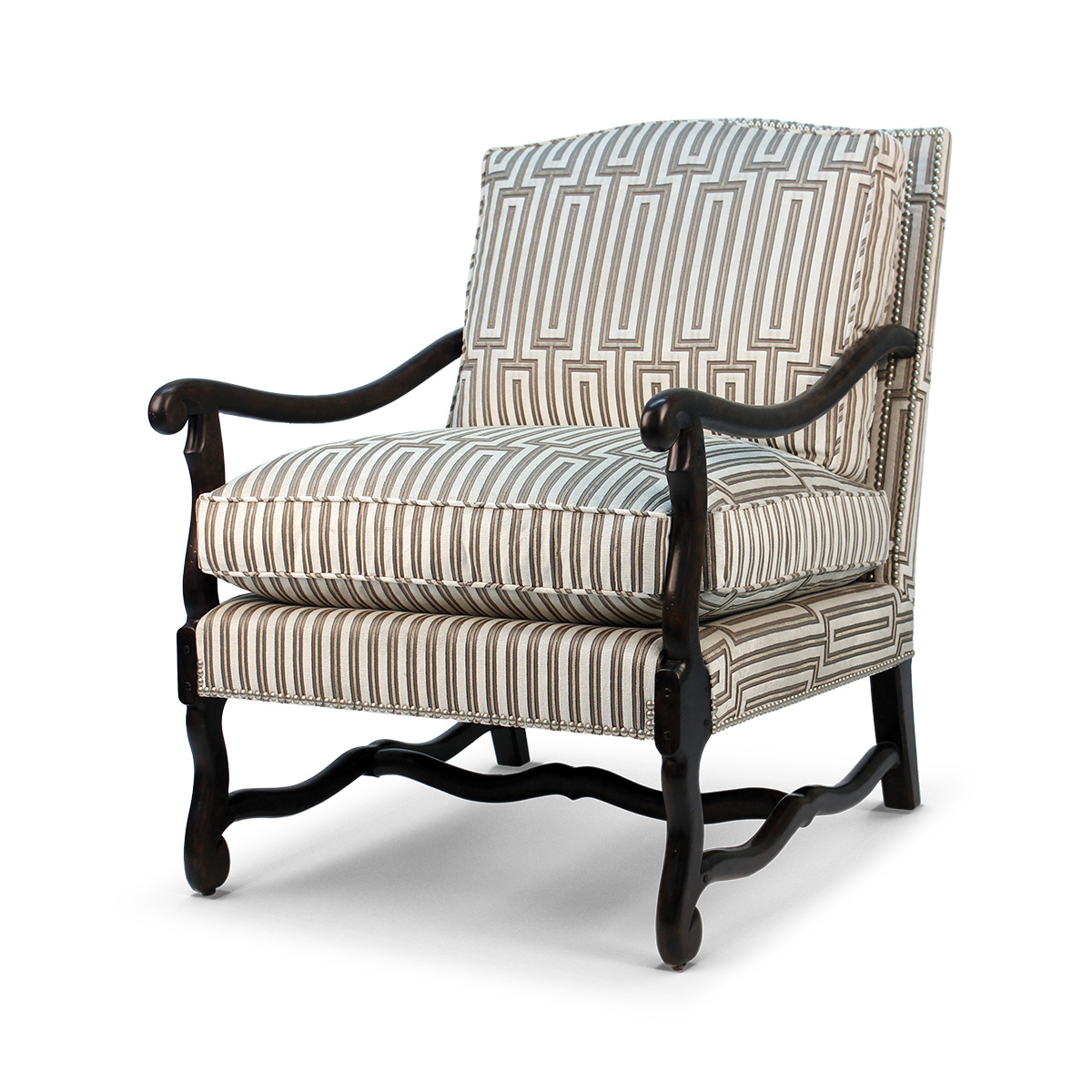 Louis XIII Muttonbone Lounge Chair - Minton-Spidell